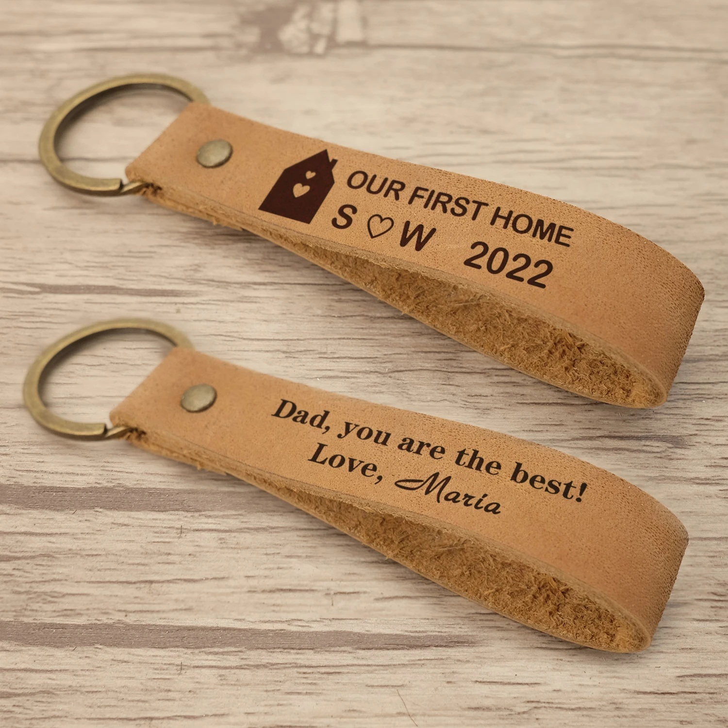 Customized Leather Key Chain | Wedding Keychain Father Day | Personal ...