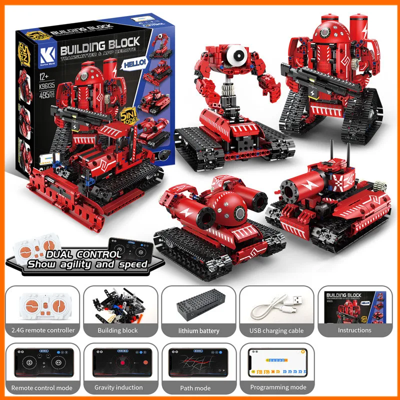 Technical-Intelligent-Robot-K96135-APP-Remote-Control-Building-Blocks ...