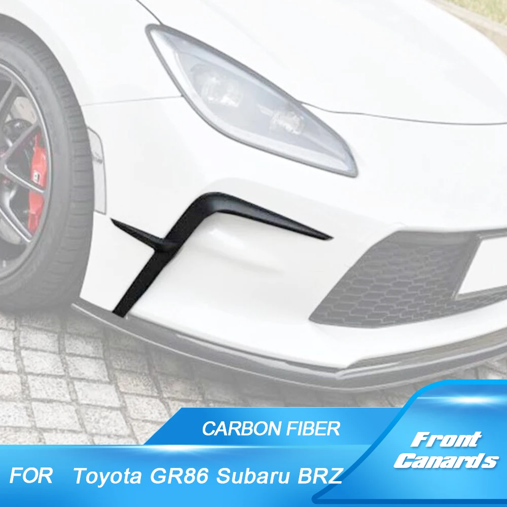 Carbon Fiber Front Bumper Canards Splitters For Toyota GR86 2022 2023 ...