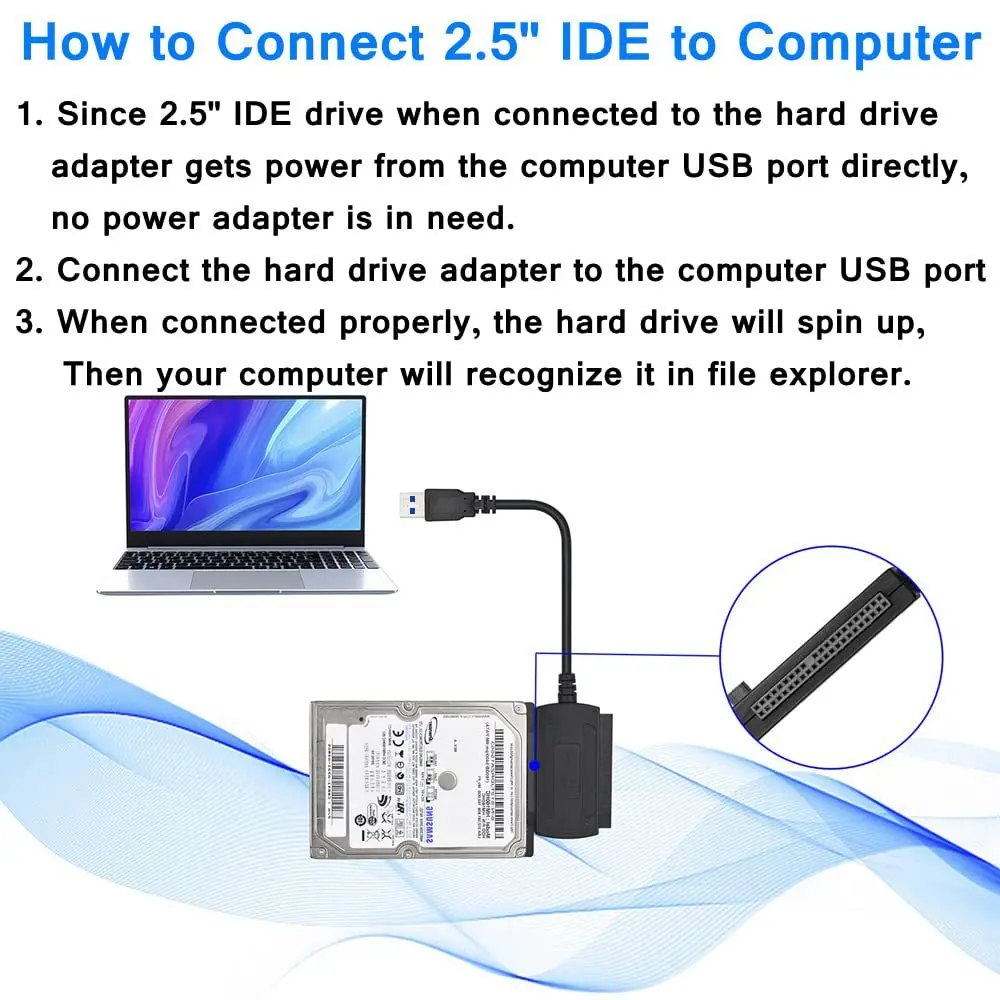Трехцелевой адаптер USB 2,0 для IDE/SATA, кабель USB 2,0 для IDE Easy ...