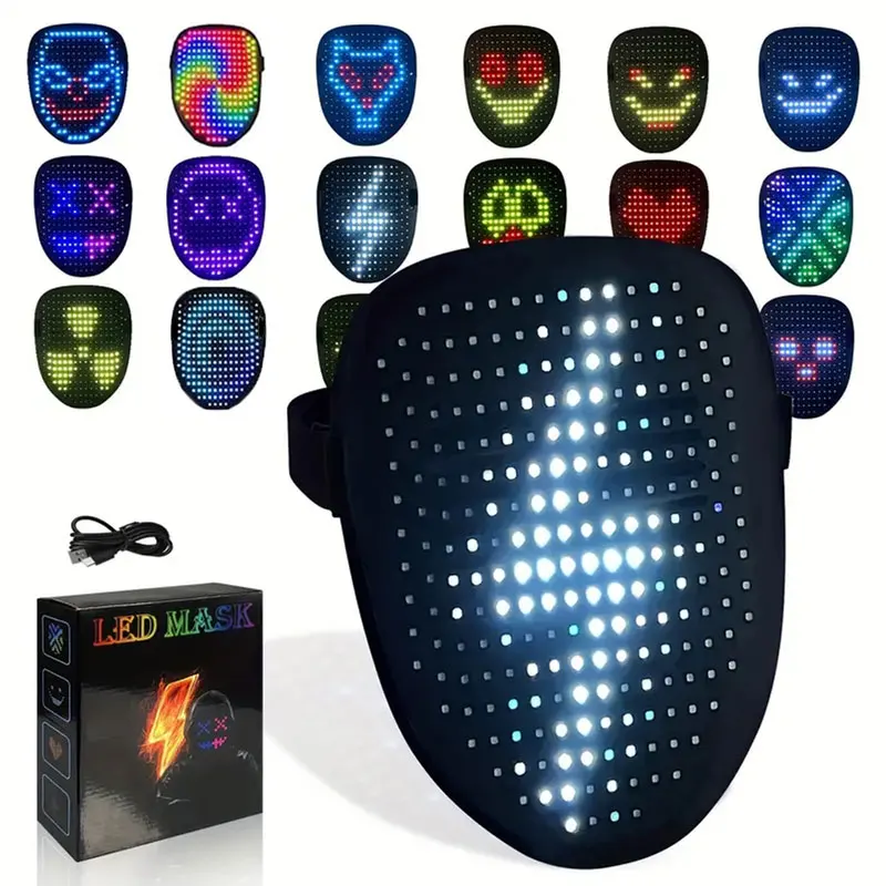 M-scara-luminosa-LED-RGB-m-scara-que-cambia-la-cara-a-todo-Color ...