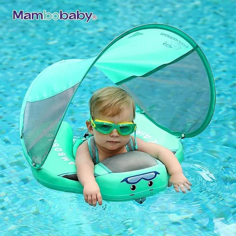 Solid-Non-inflatable-Baby-Swimming-Float-With-Canopy-Newborn-Lying-Ring ...