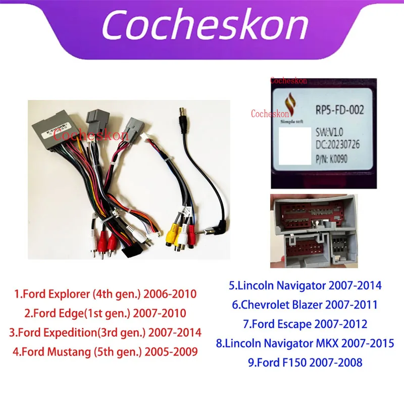 Car-Wiring-Harness-Adapter-Canbus-Box-Android-Power-Cable-For-Ford ...