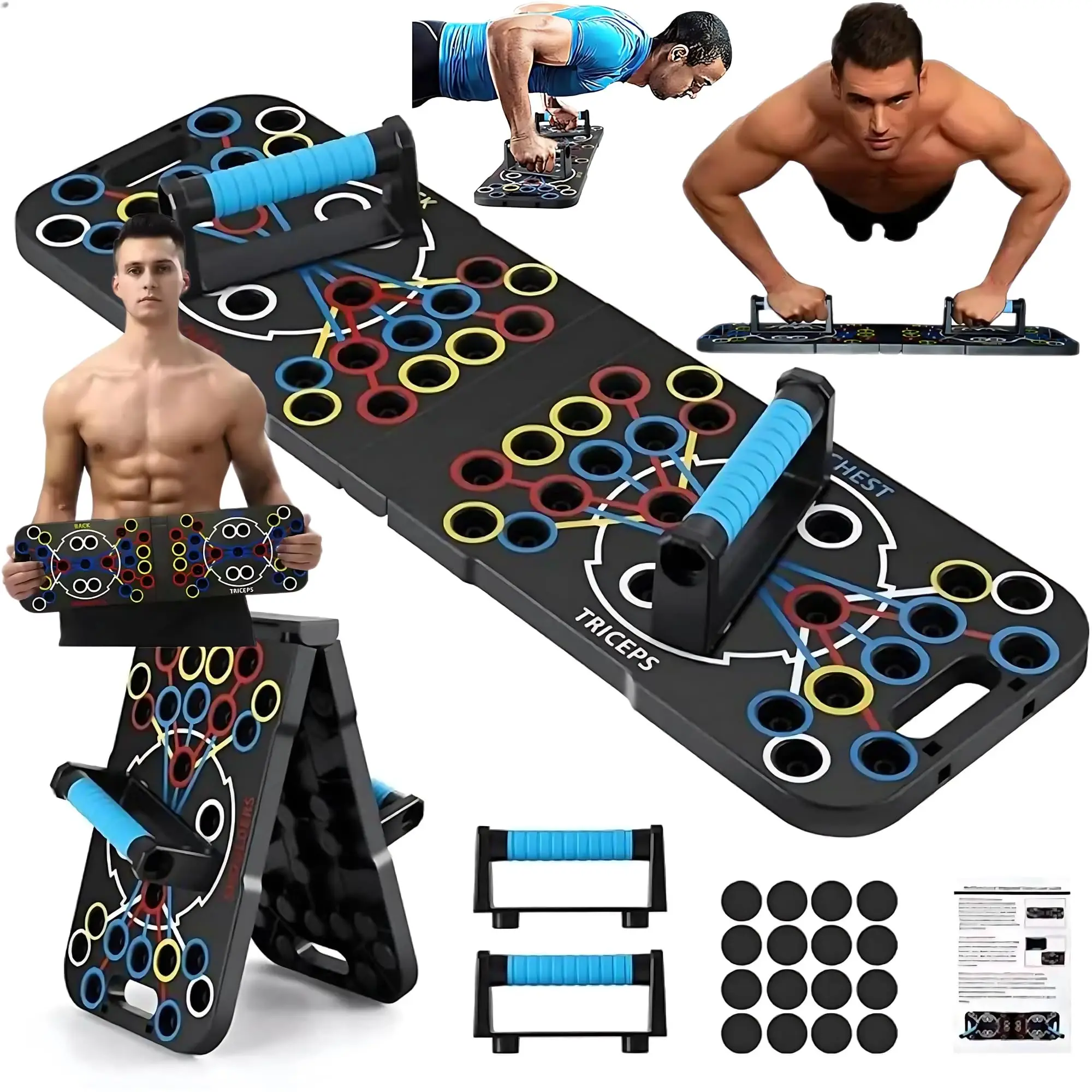 Portable Folding Push-up Board for Chest Abdomen and Arms Workout Multi ...