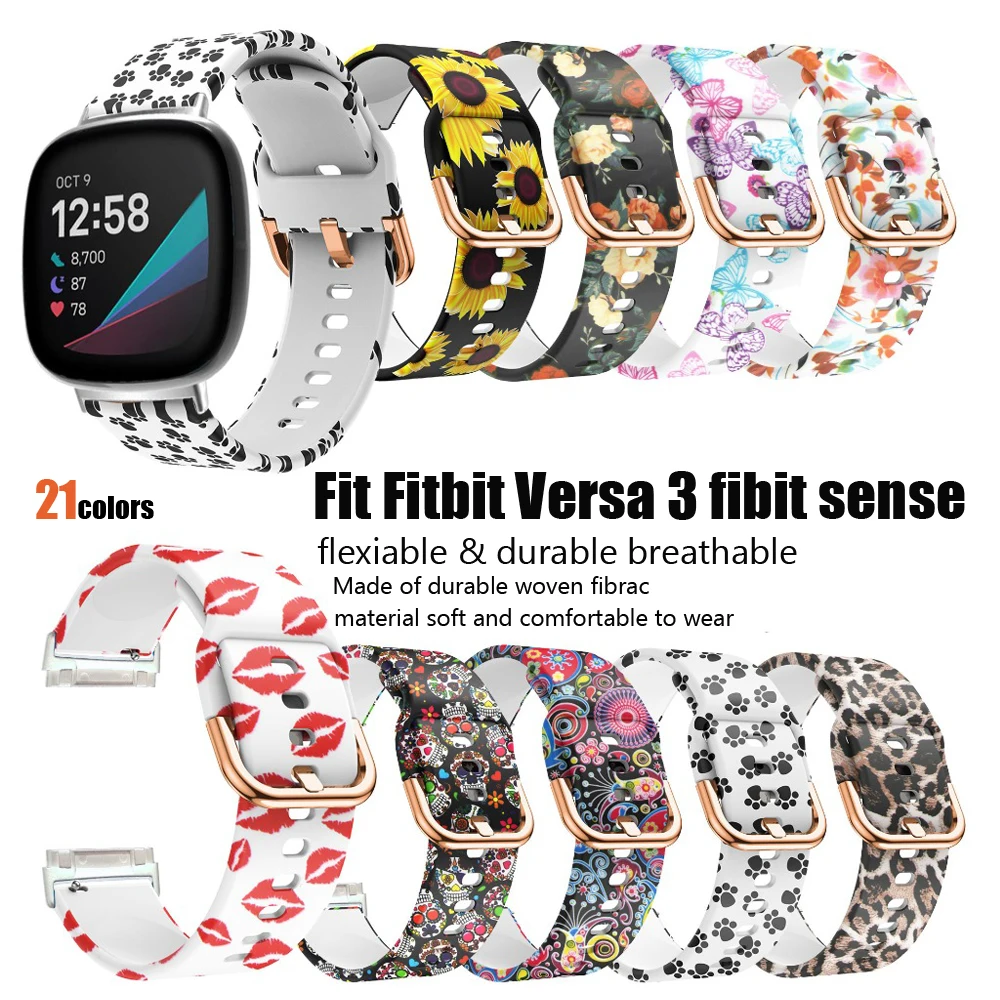 Silicone-Strap-for-Fitbit-Versa-3-4-Sense-2-Band-Replacement-Wrist-belt ...