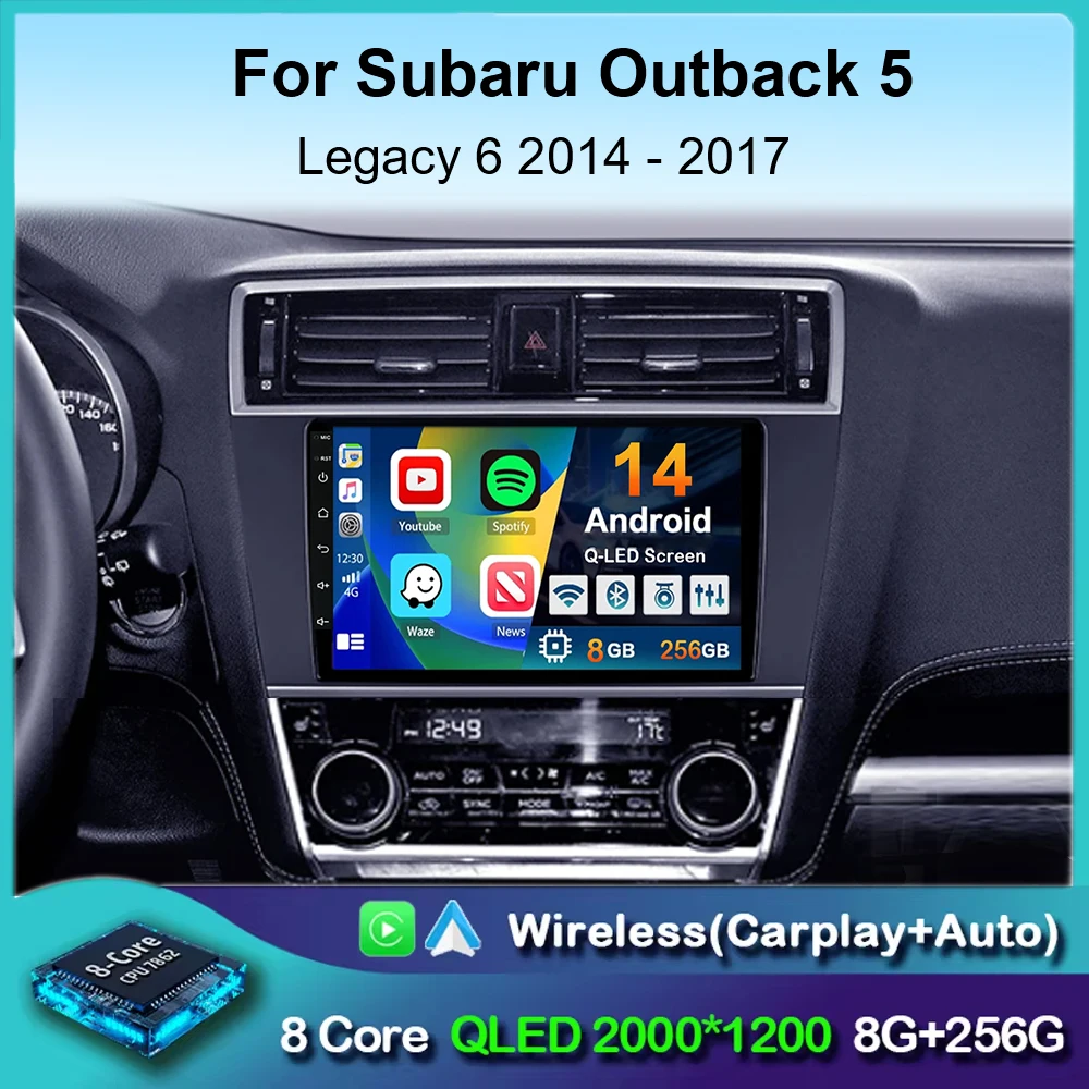 Android-14-Carplay-Auto-Car-Radio-For-Subaru-Outback-Legacy-2014-2018 ...