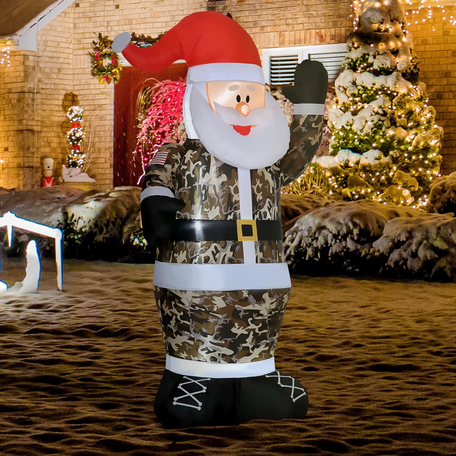 8ft Giant Camo Christmas Inflatable with LED Lights | Ultimate Yard ...