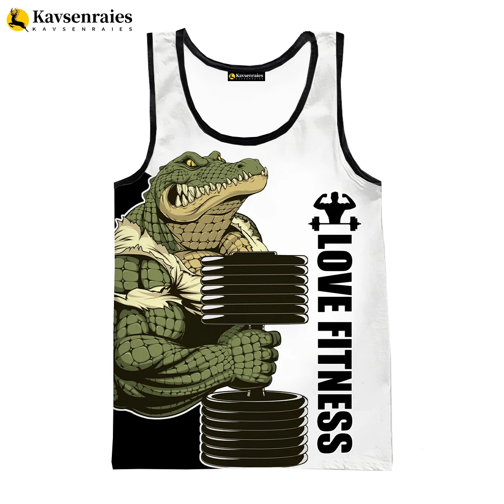Crocodile-Love-Fitness-3D-Tank-Tops-Cartoon-Animal-Letter-Print-Tops ...