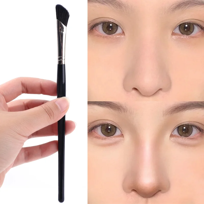 Professional Eyebrow Eyeliner Brushes Soft Flat Angled Fan Shape Nose ...