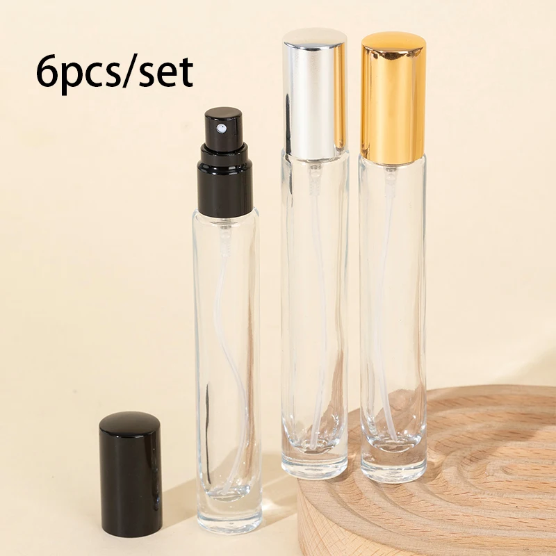 6pcs/set luxury 10ml glass perfume spray - refillable transparent spray ...
