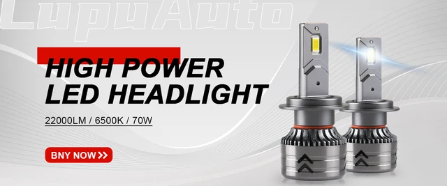 H7 LED Headlights 2x H7 Fanless LED Headlight Bulbs - 6000K Xenon White ...