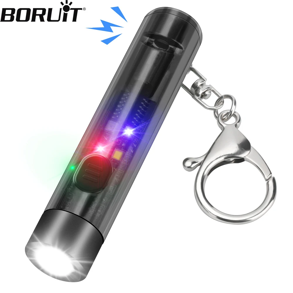 BORUiT-S1-LED-Flashlight-Keychain-Light-Portable-Mini-Torch-Type-C ...