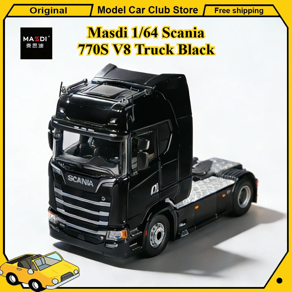 Masdi 1/64 Scania 770S V8 Truck Black Howo HW1006 Military Alloy Car ...