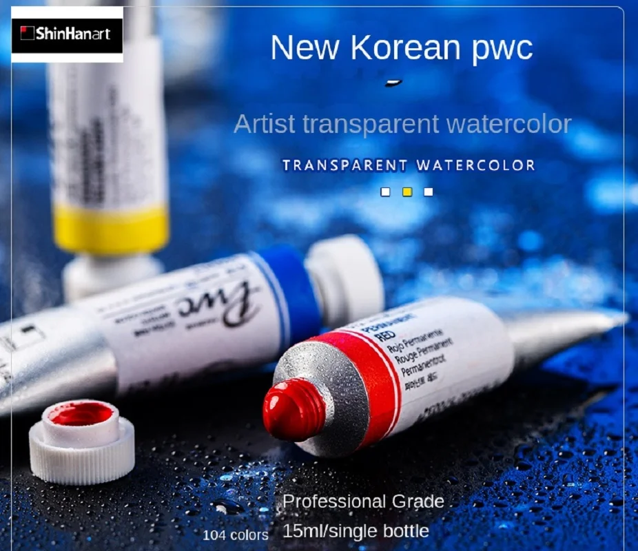 SHINHAN Artist Watercolor Paint PWC Series 104 Colors Transparent ...