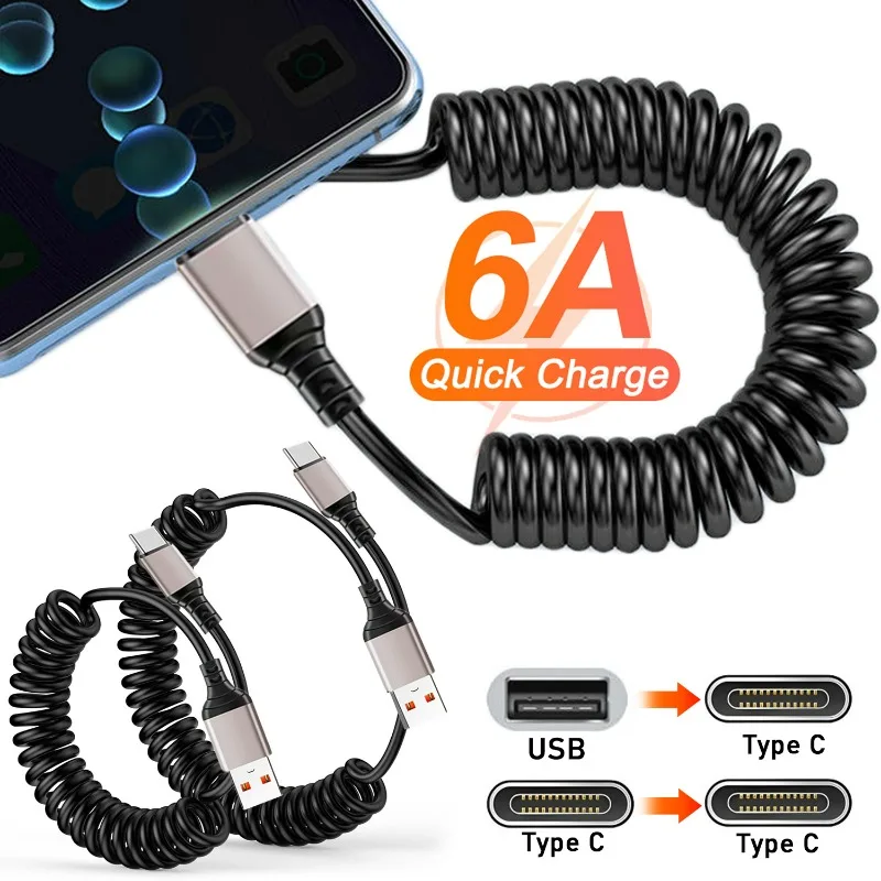 6A-Spring-Cable-USB-Type-C-To-Type-C-Data-Cable-Fast-Charging-for ...