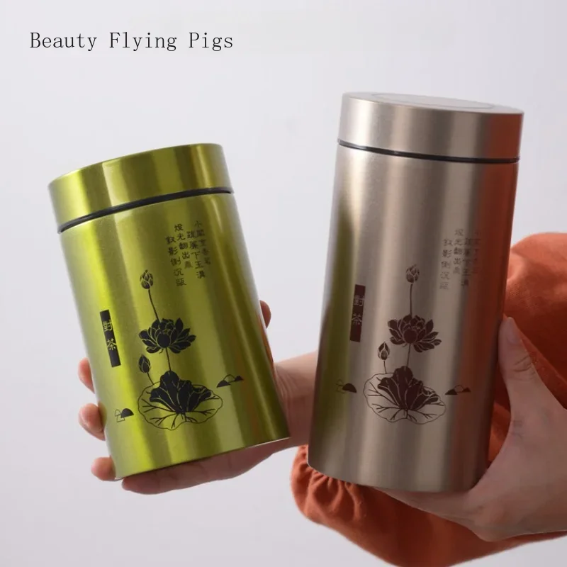Exquisite-Stainless-Steel-Tea-Can-Portable-Small-Travel-Storage-Sealed ...