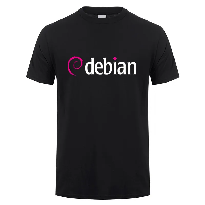 Summer Fasion Linux Debian T Shirt Men Casual Cotton Short Sleeve ...