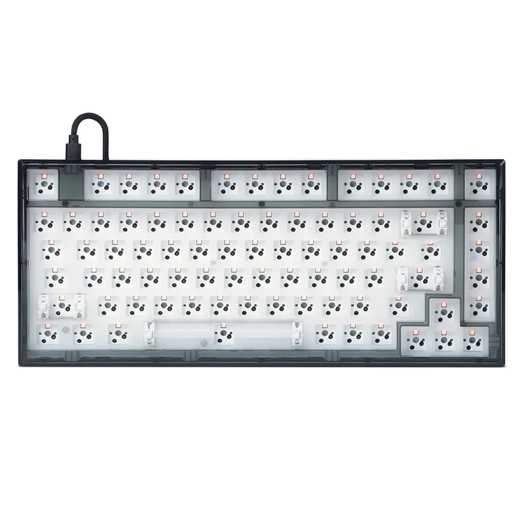 FL Kit de teclado mecánico ESPORTS Q75, 82 teclas, efecto de iluminación RGB intercambiable en ...