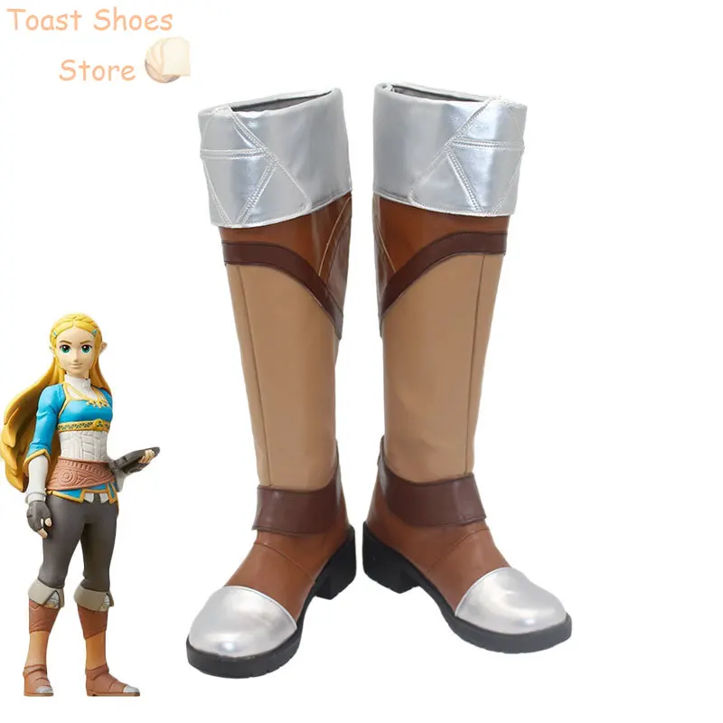 Princess Zelda Cosplay Shoes PU Leather Shoes Halloween Carnival Boots ...