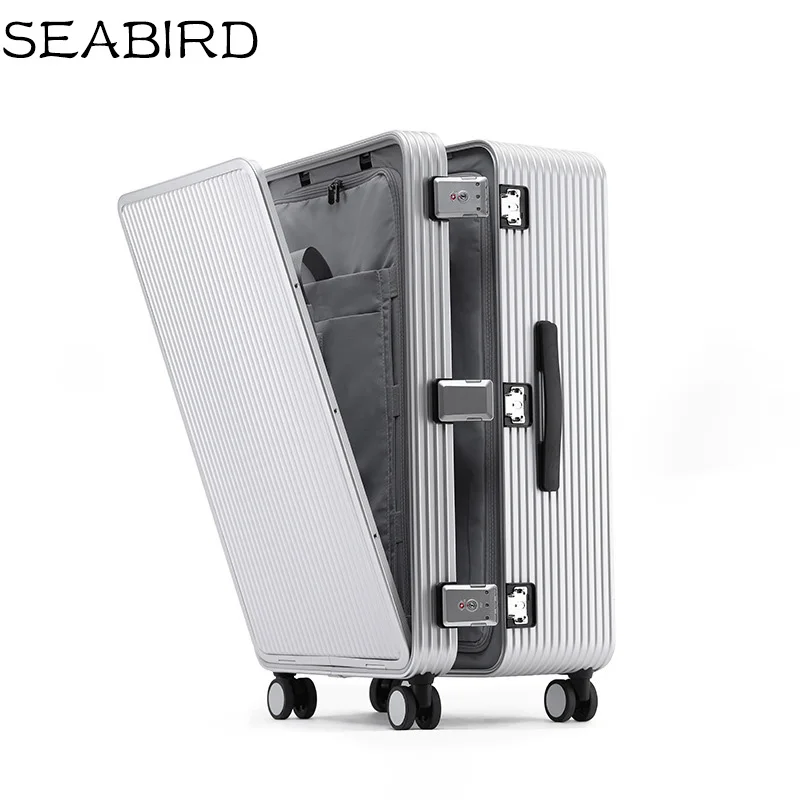 SEABIRD-Front-opening-for-Large-laptop-All-Aluminum-Carry-On-Luggage ...