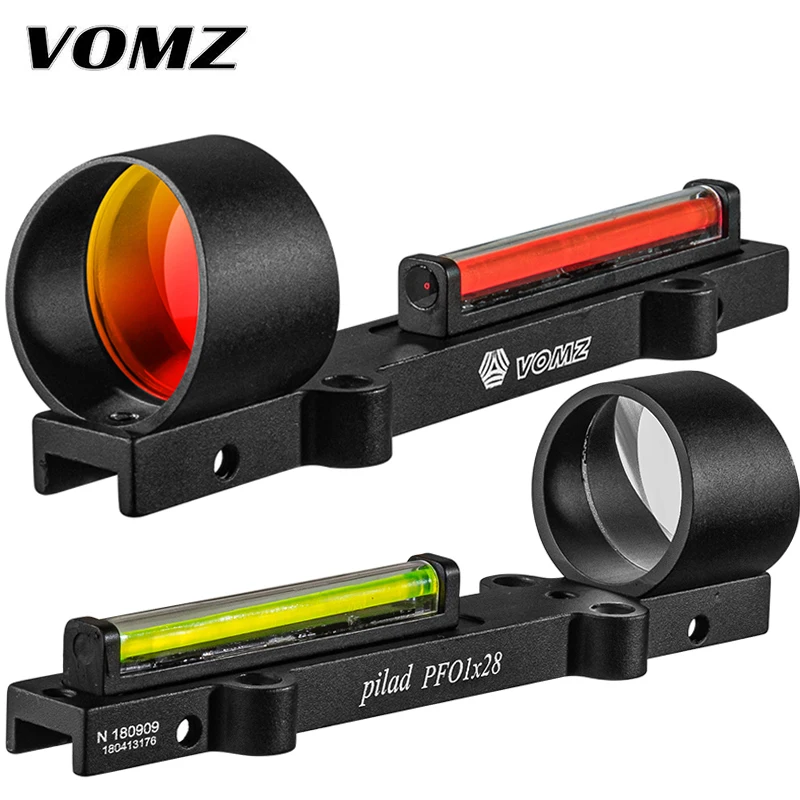 Red and Green Fiber 1x28 Red Dot Sight Hunting Light weight Scope Fit ...