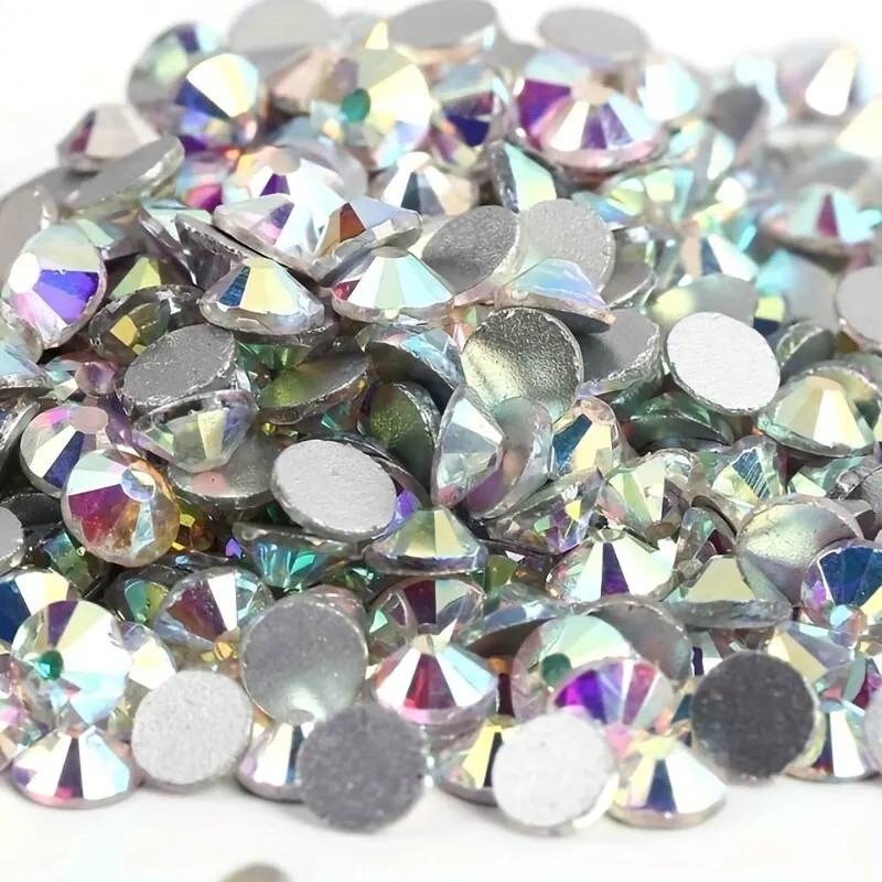 Crystal-AB-No-HotFix-Rhinestones-Glass-Iron-On-For-Fabric-Garment ...