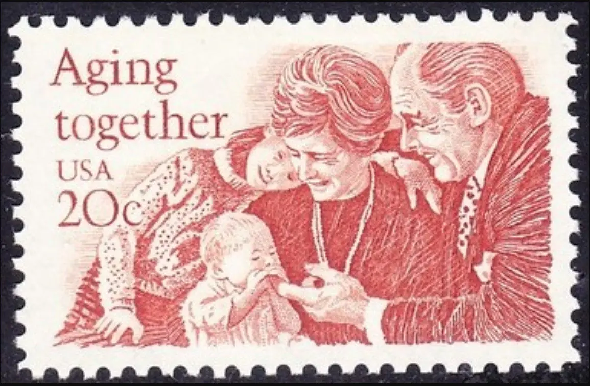 1Pcs/Set New US Post Stamp 1982 Caring for The Elderly and Children ...