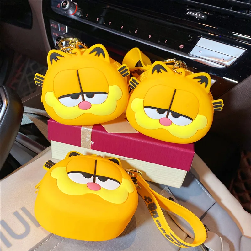 Garfield Cartoon Silicone Wallet Animation Keychain | Garfield Plush ...