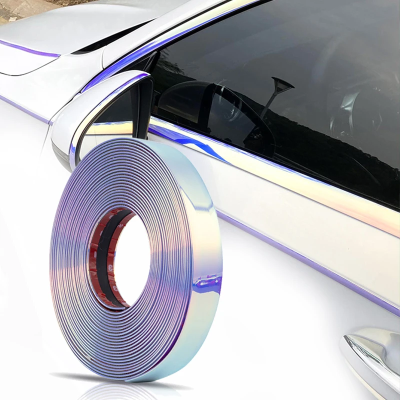 Car-color-Chrome-Body-Strip-Bumper-Auto-Door-Protector-Moulding-Styling ...
