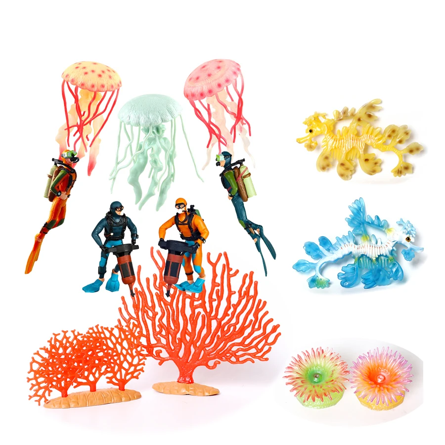 Realistic-Underwater-Adventurer-Figurine-Ocean-Sea-Animal-Jellyfish ...