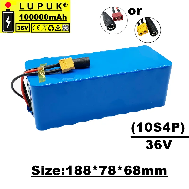 36V-battery-pack-10s4p-100000mah-1000W-XT60-or-T-plug-built-in-BMS ...
