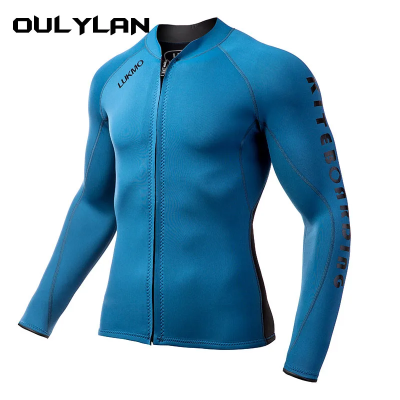 OULYLAN 2MM Diving Suit Jacket Neoprene Men Split Swimming Top Suit ...