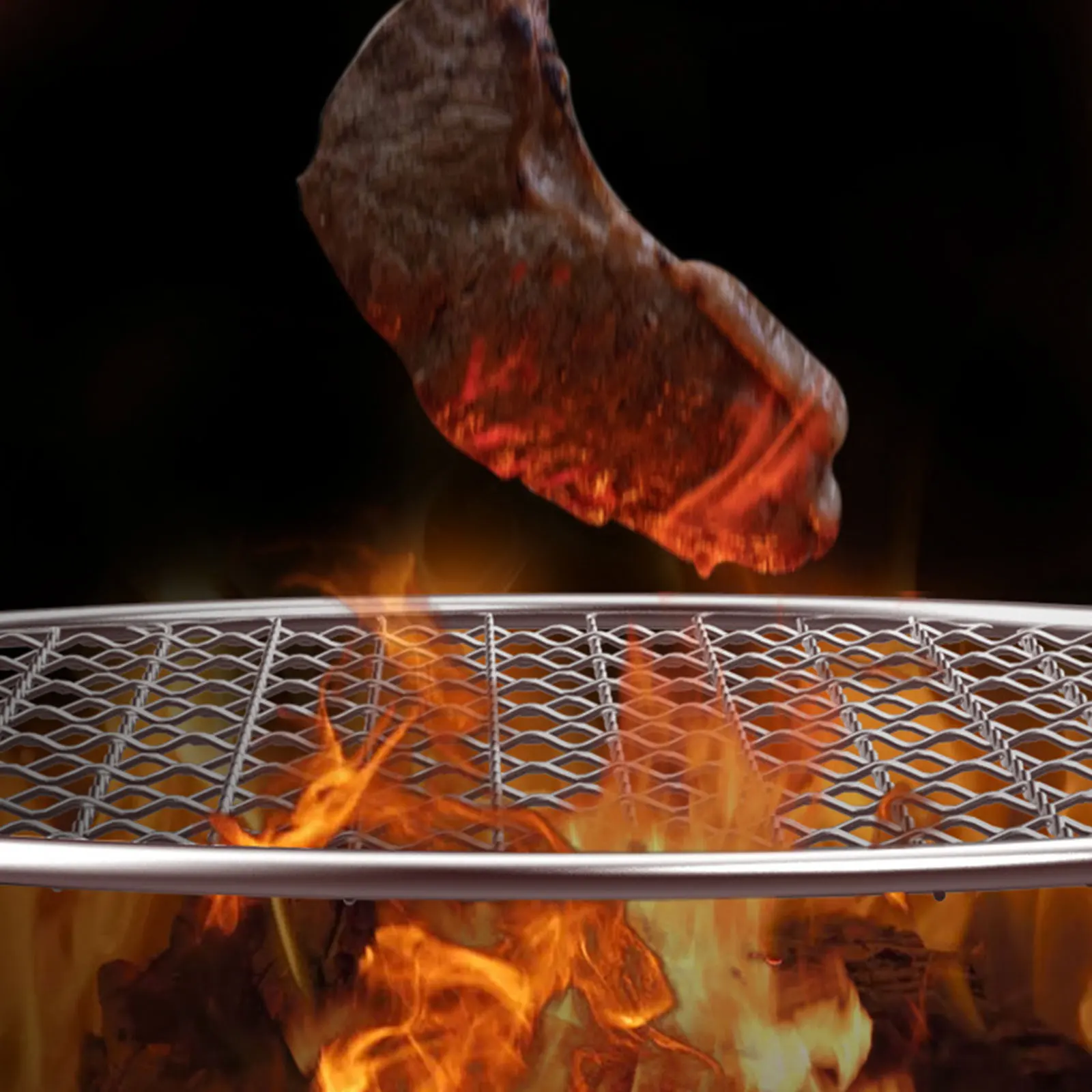 Réchaud,Barbecue rond Portable à 3 pieds, barbecue épais et pliable ...