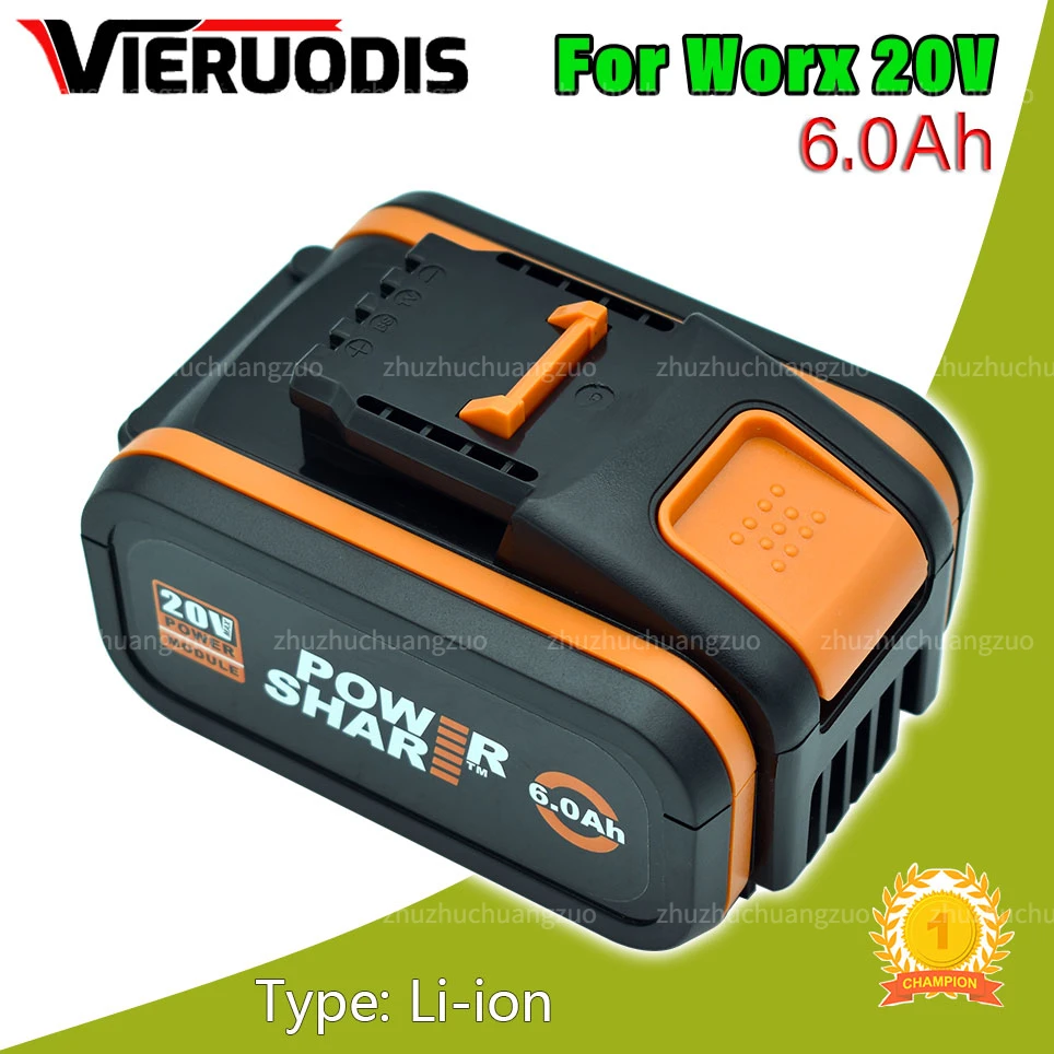 6-0Ah-8000mAh-20V-Lithium-ion-Replacement-Rechargeable-Battery-for-Worx ...