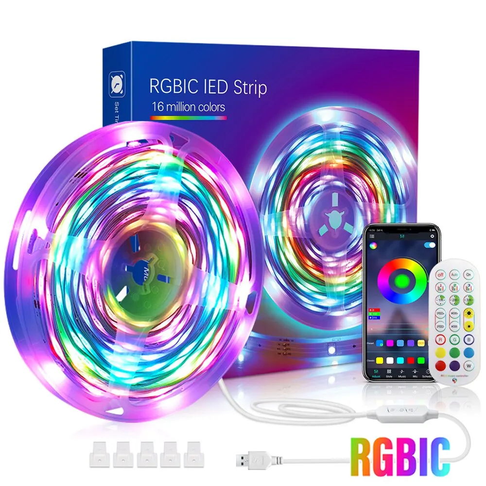 LED-Smart-Strip-USB-5050RGBIC-APP-Control-Music-Synchronization-with ...