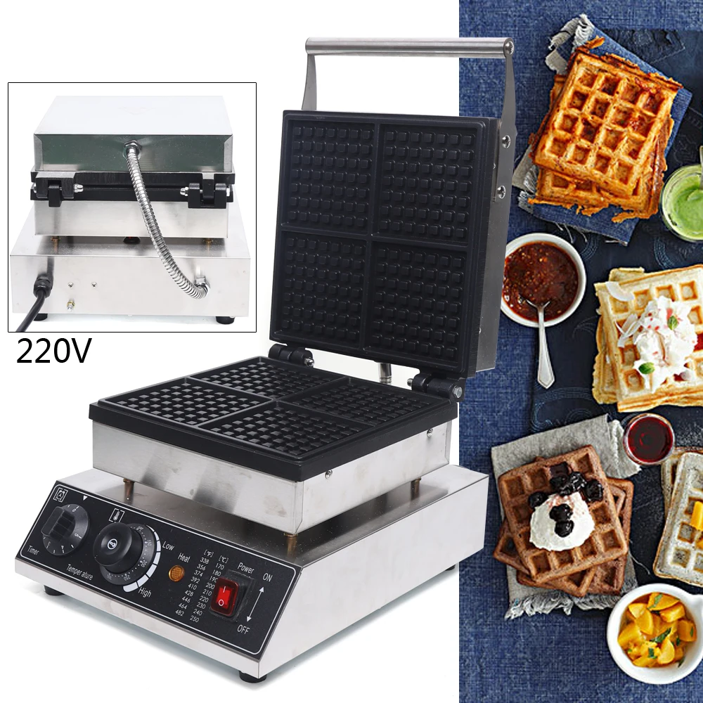 1750W-Commercial-Electric-Waffle-Maker-Nonstick-Baking-Pancake-Machine ...