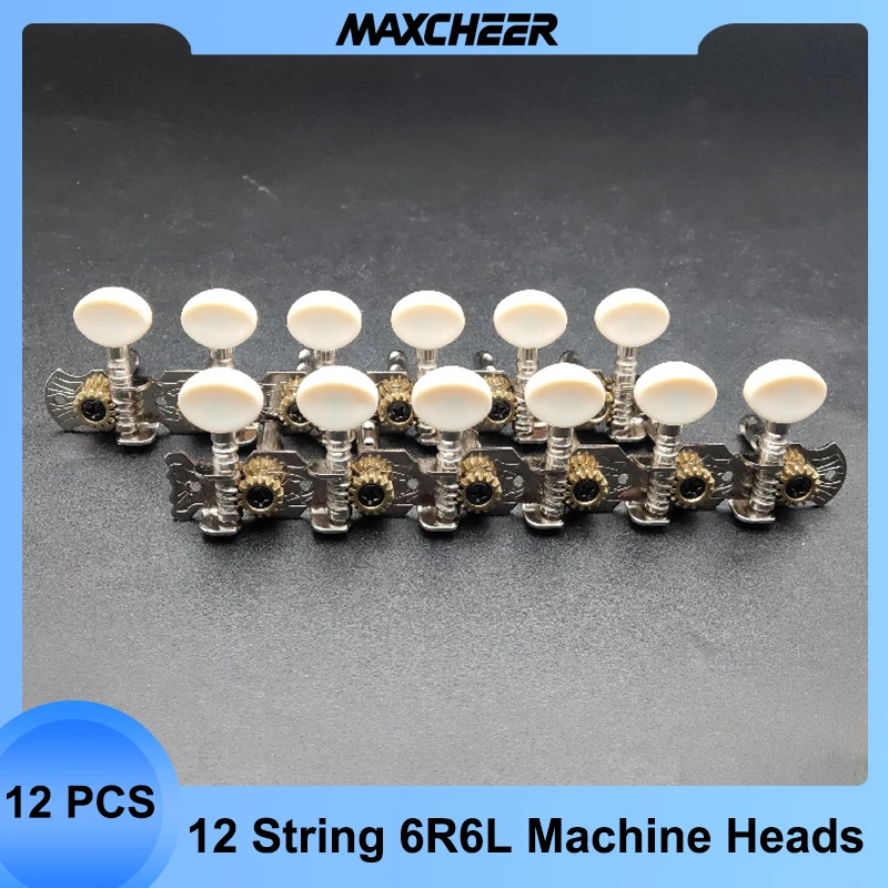 Chrome-6R6L-Stainless-Guitar-Tuning-Peg-Machine-Heads-Tuners-with-White ...