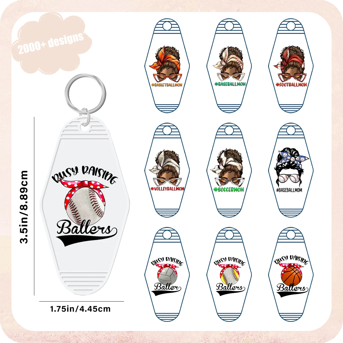 5PCS-Custom-Designs-UV-DTF-Keychain-Decals-Ball-MOM-Girl-Sticker-Labels ...