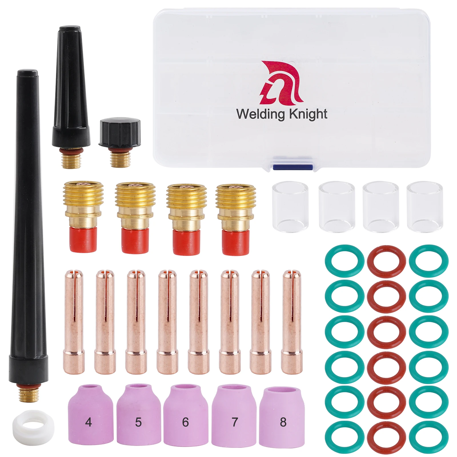 43Pcs-TIG-Welding-Torch-Stubby-Gas-Lens-10-Pyrex-Glass-Cup-TIG-Collet ...