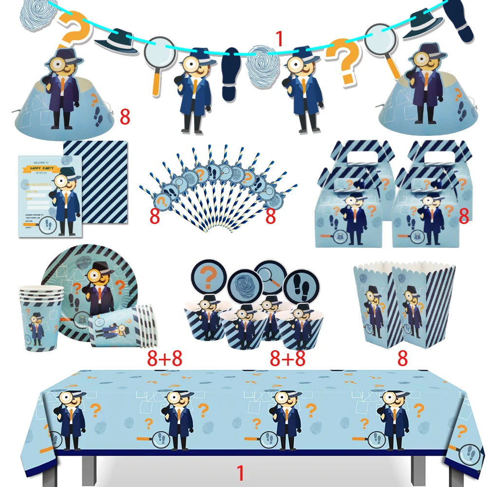 8-Kids-Girl-Boy-Birthday-Party-Detective-Secret-Agent-Spy-Theme ...