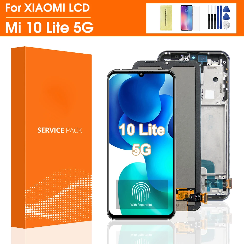 6-57-Original-Mi-10-Lite-Display-For-Xiaomi-Mi10-Lite-Lcd-Display-Touch ...