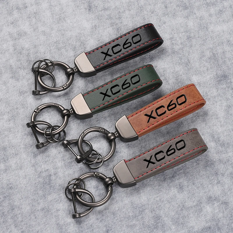 Luxury-Fashion-Leather-Keychain-360-Degree-Rotating-Horseshoe-Key-Rings ...