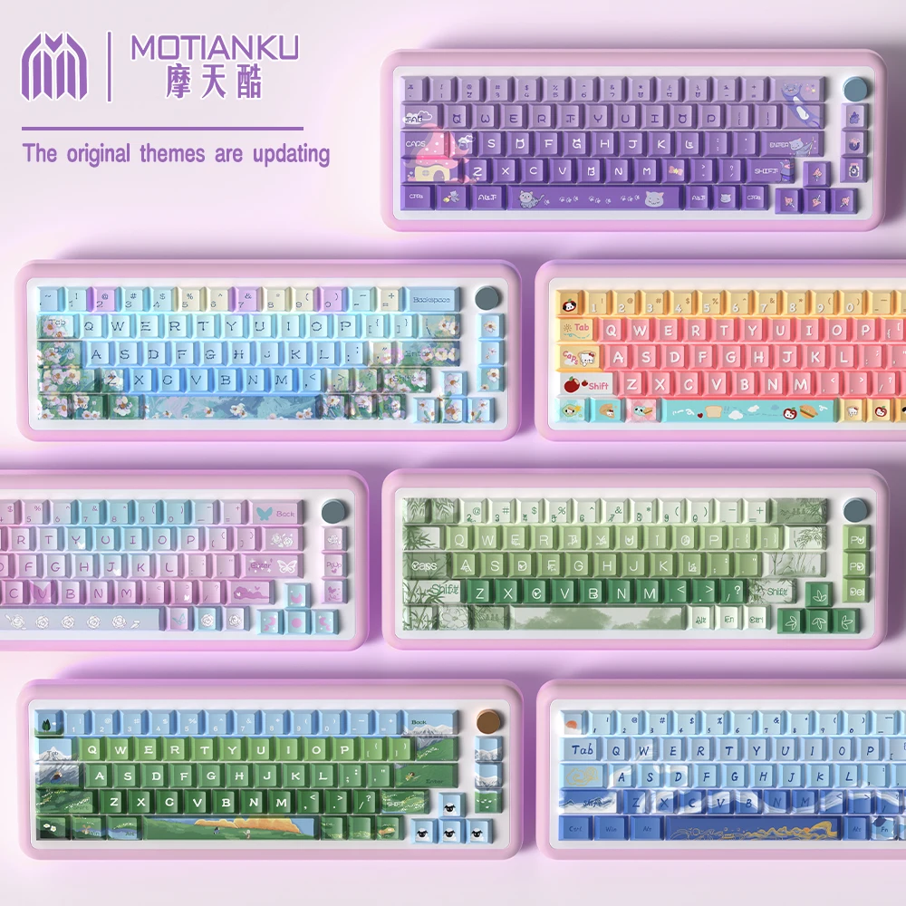 138-158-keys-Original-Theme-Keycaps-Cherry-Profile-cute-Anime-PBT ...