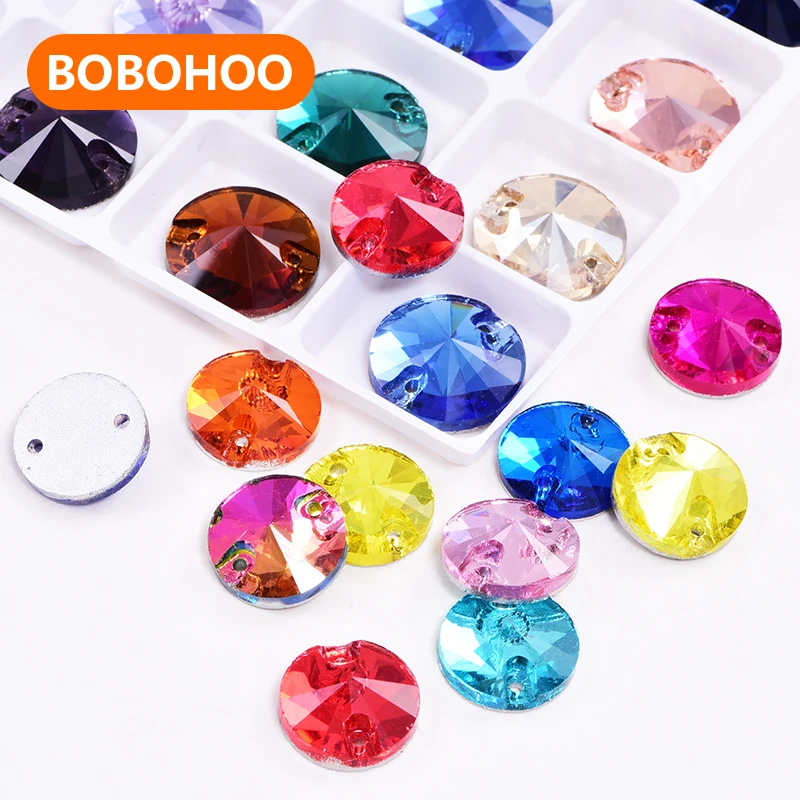 Round-Rivoli-Glass-Strass-Many-Color-Round-Sew-On-Rhinestone-Flatback ...
