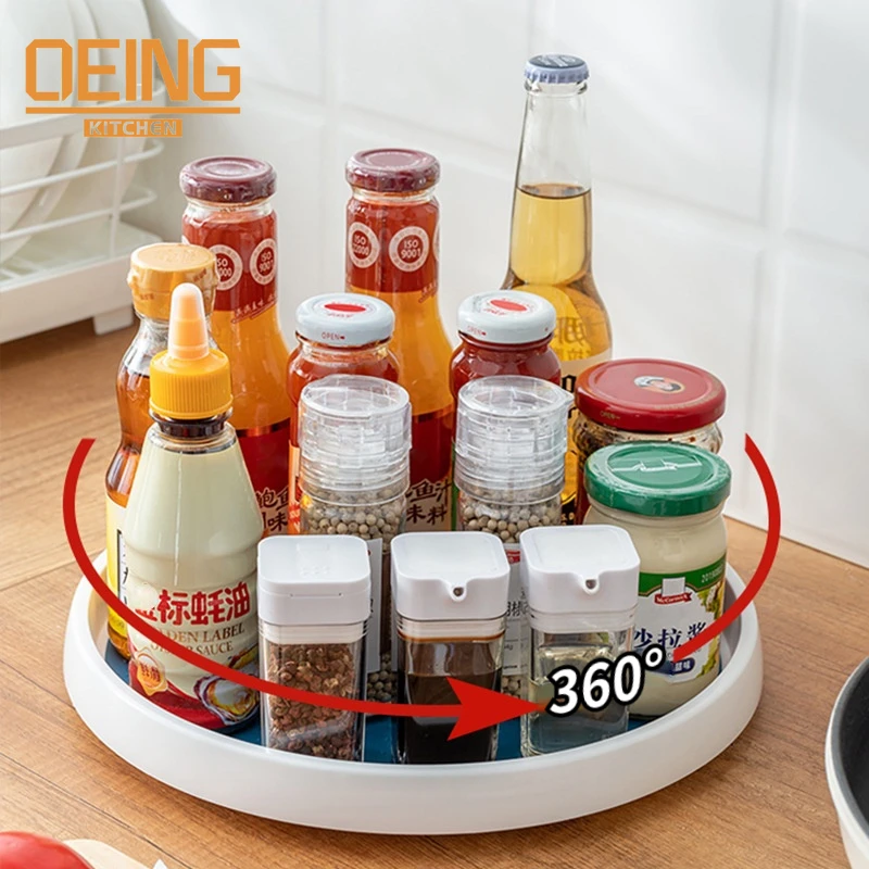 360 Rotation Non-skid Spice Rack Pantry Cabinet Turntable With Wide ...