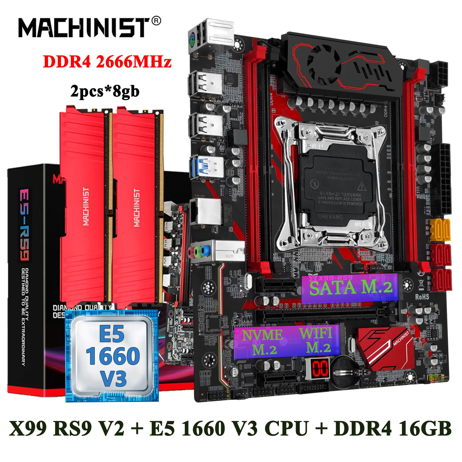 MACHINIST-X99-RS9-Motherboard-Set-LGA-2011-3-Kit-Xeon-E5-1660-V3-CPU ...