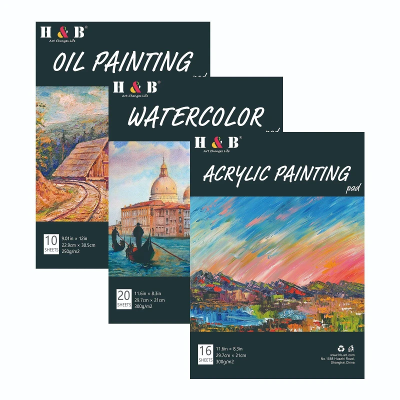 A4-Watercolor-Acrylic-Oil-Painting-Book-Thickened-300g-Cotton-Pulp ...