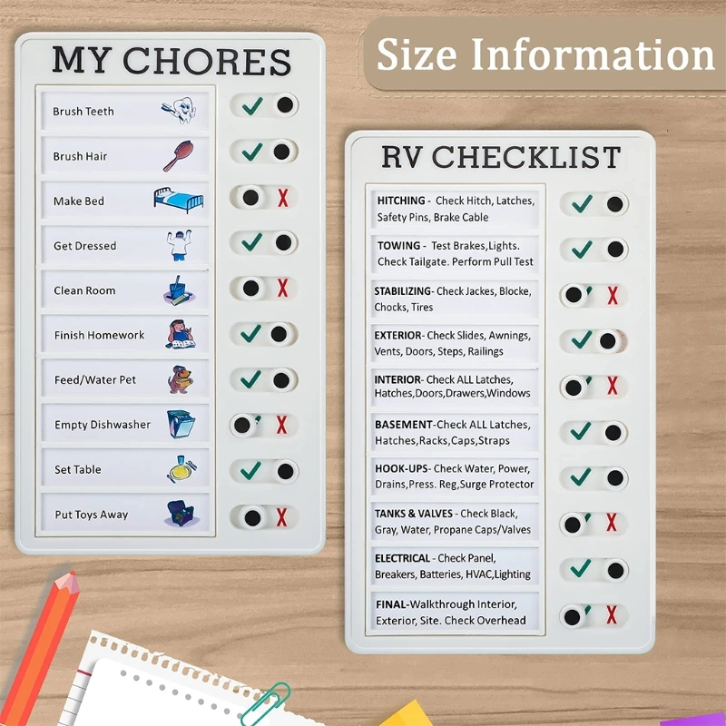 Multi-purpose Wall Hanging Checklist Memo Boards Adjustable My Chores ...