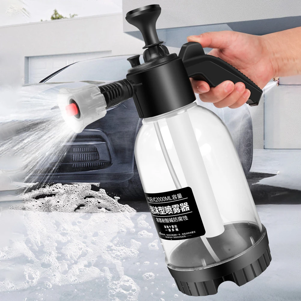 2L Hand Pump Foam Sprayer Car Wash Handheld Foam Watering Can Cannon ...