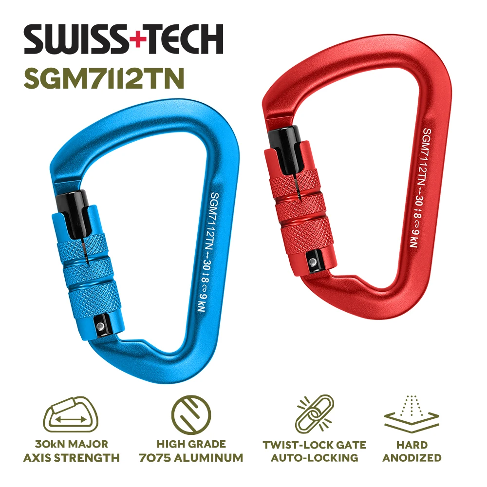 30kN Professional Climbing Carabiners Snap Hook Ring Aluminum metal ...